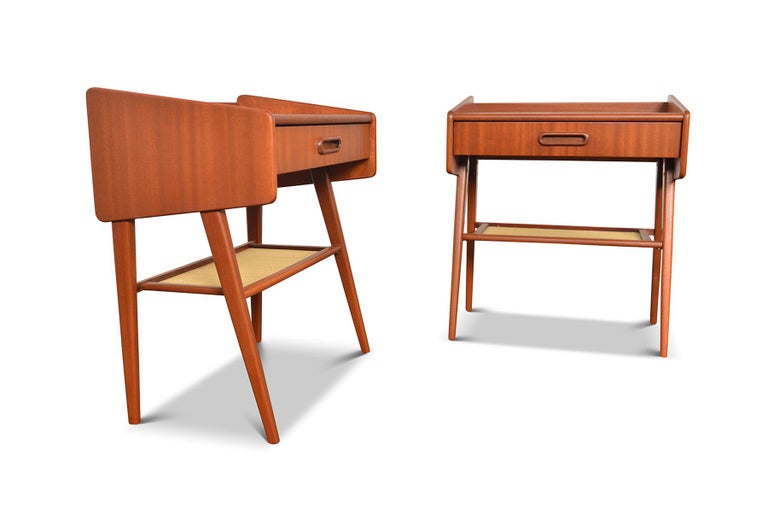 Pair of Swedish Modern Atomic Mid Century Nightstands with Lower Rack ...