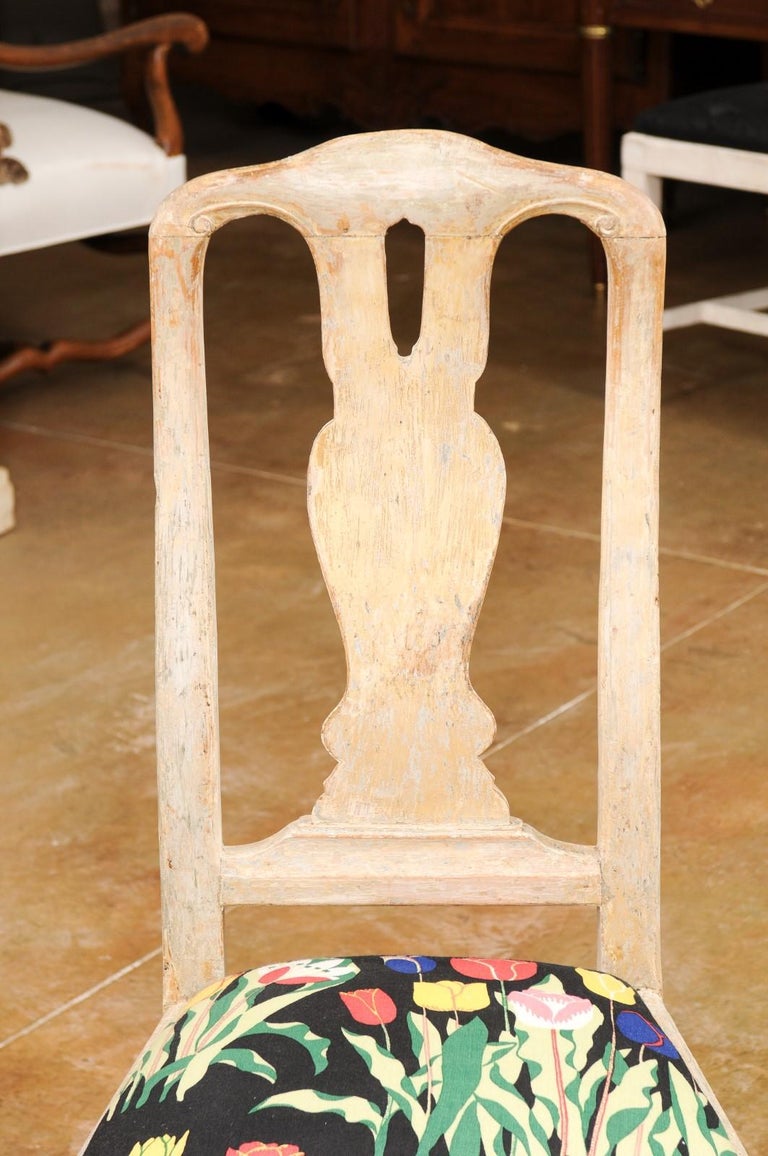 Pair of Swedish Rococo Period 18th Century Side Chairs with Carved ...
