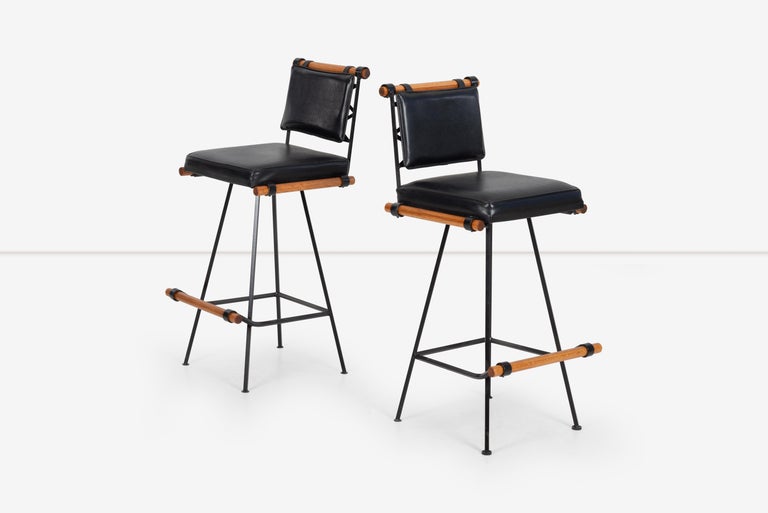 Pair of Swivel Counter Stools in The Style of Cleo Baldon For Sale at ...