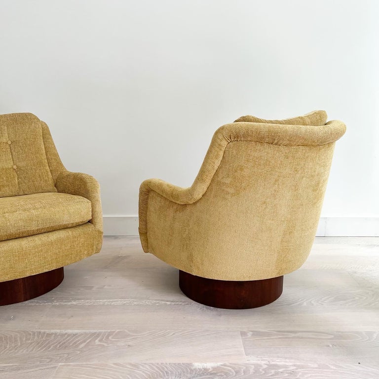 Pair of Swivel Rockers w/ New Upholstery, Attributed to Adrian Pearsall ...