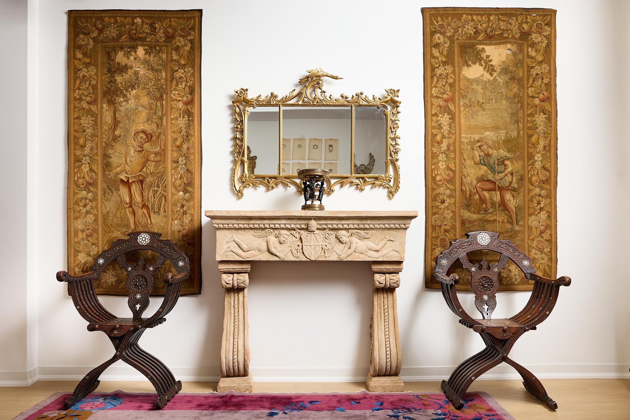 Pair of Syrian Folding Savonarola Chairs at 1stDibs