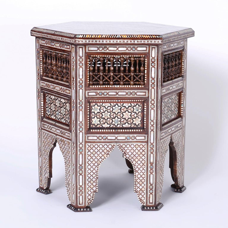 Pair of Syrian Hexagon End Tables or Stands at 1stDibs