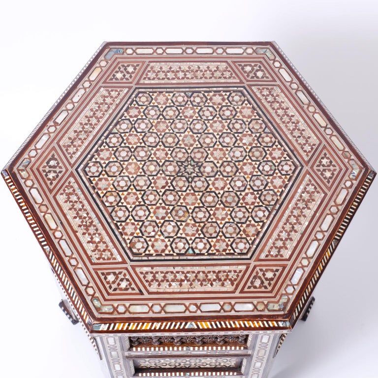 Pair of Syrian Hexagon End Tables or Stands at 1stDibs