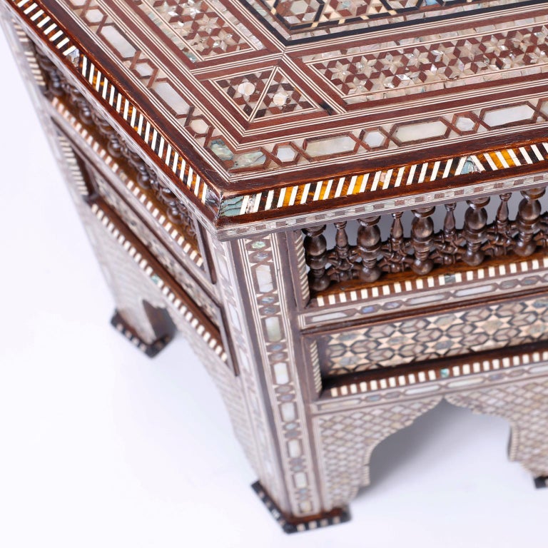 Pair of Syrian Hexagon End Tables or Stands at 1stDibs