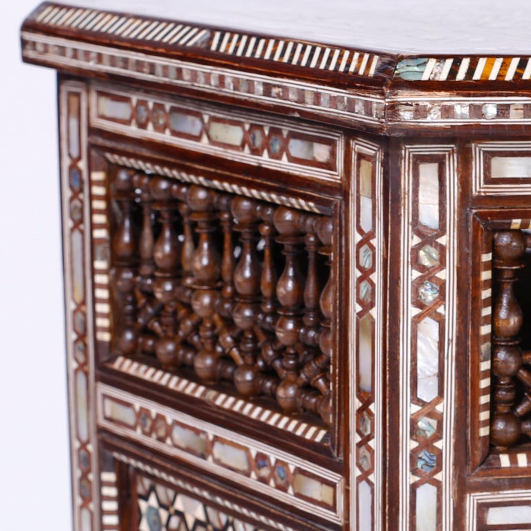 Pair of Syrian Hexagon End Tables or Stands at 1stDibs