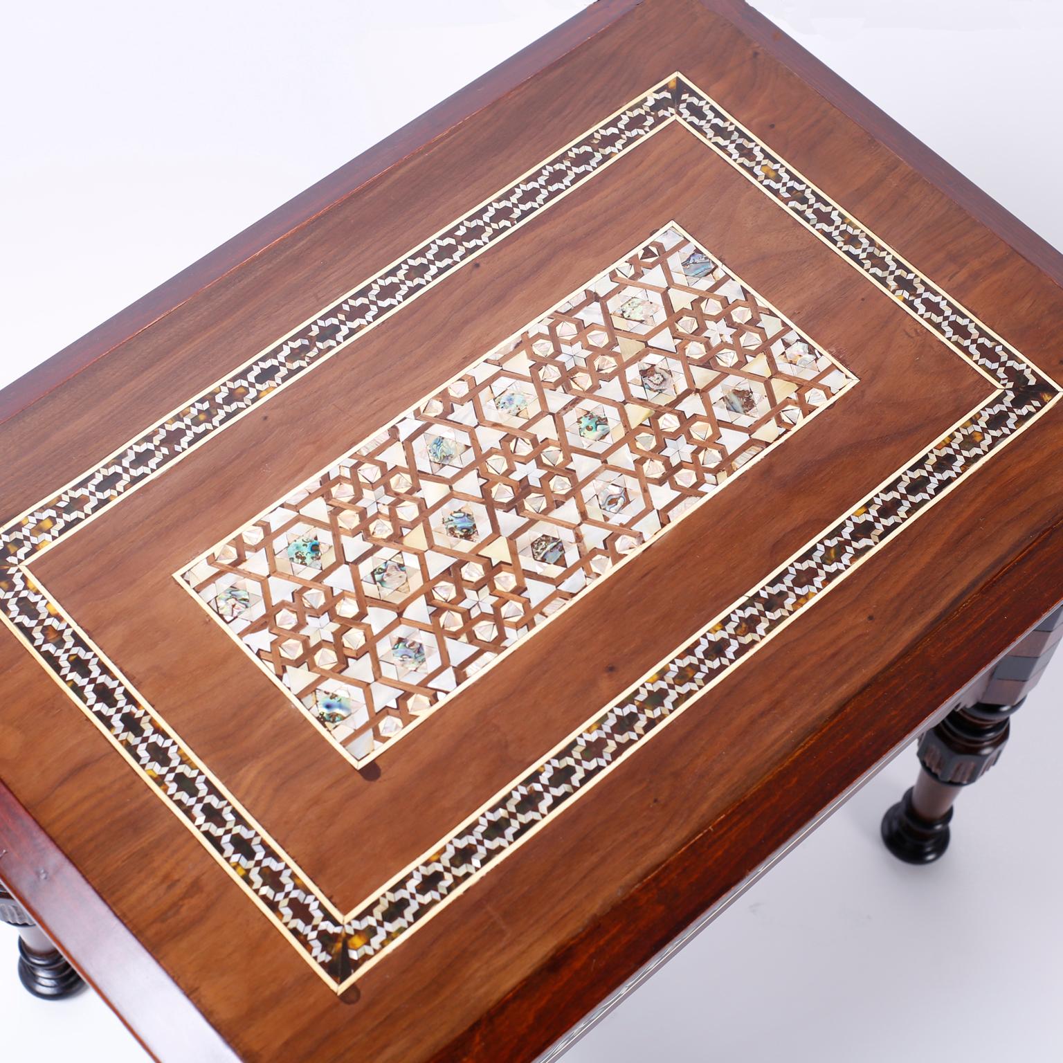 Pair of Syrian Inlaid End Tables at 1stDibs