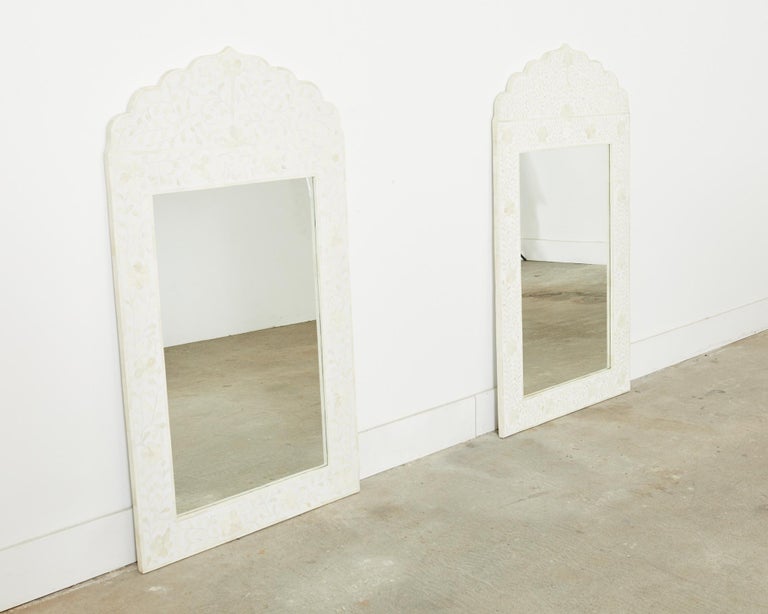 Pair of Syrian Moorish Style Bone Inlay Mosaic Wall Mirrors For Sale at ...
