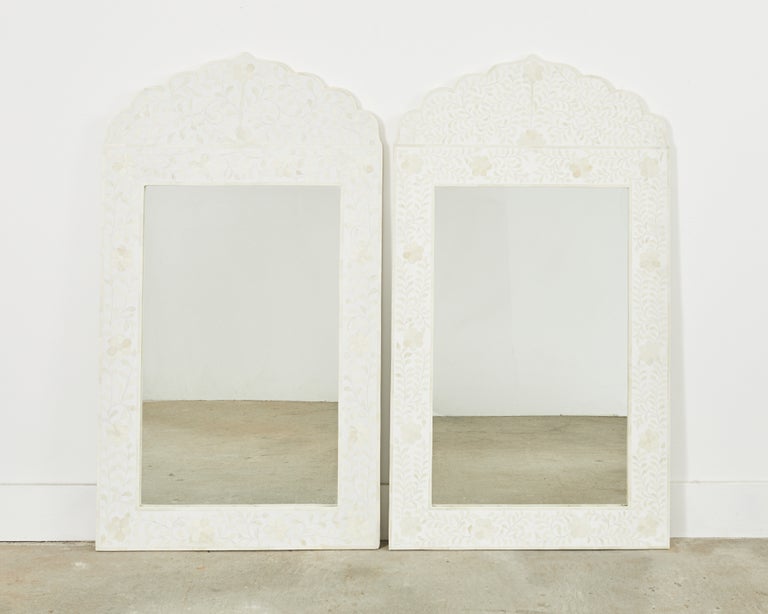 Pair of Syrian Moorish Style Bone Inlay Mosaic Wall Mirrors For Sale at ...