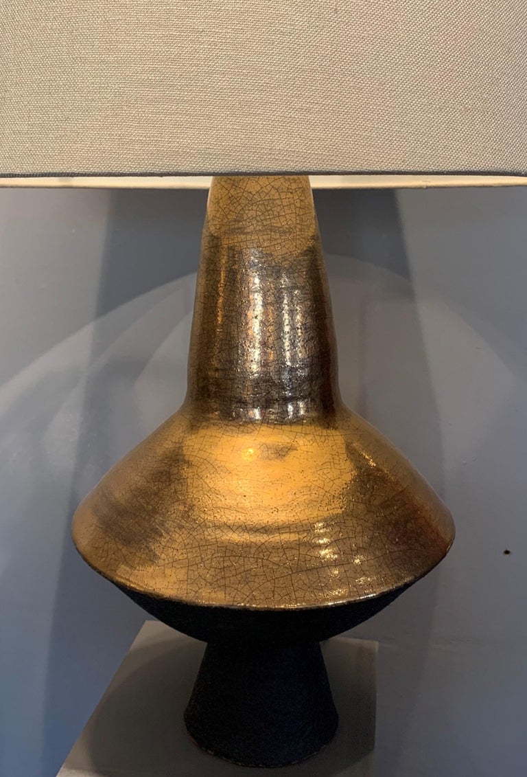 Pair of Table Lamps by Sotis Filippides Ceramic and 24-Carat Gold, 21st ...