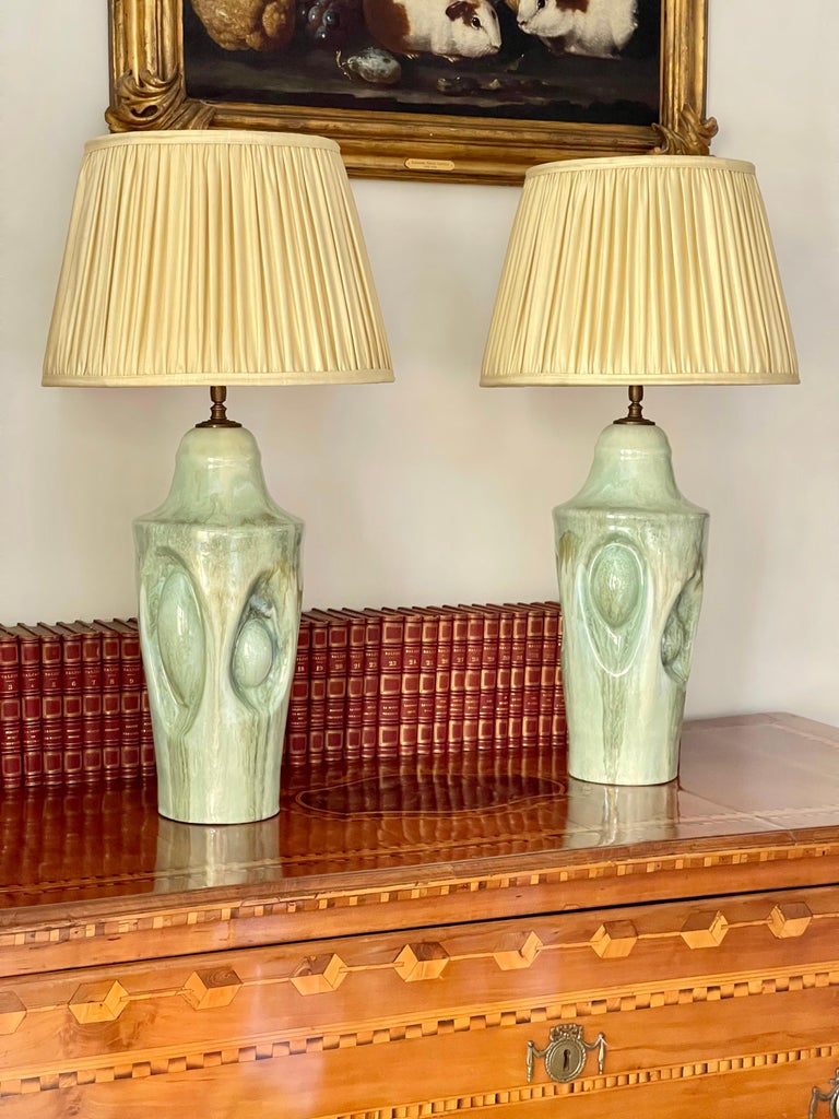 Pair of Table Lamps - Handmade Ceramic Unique Pieces Contemporary 21st ...