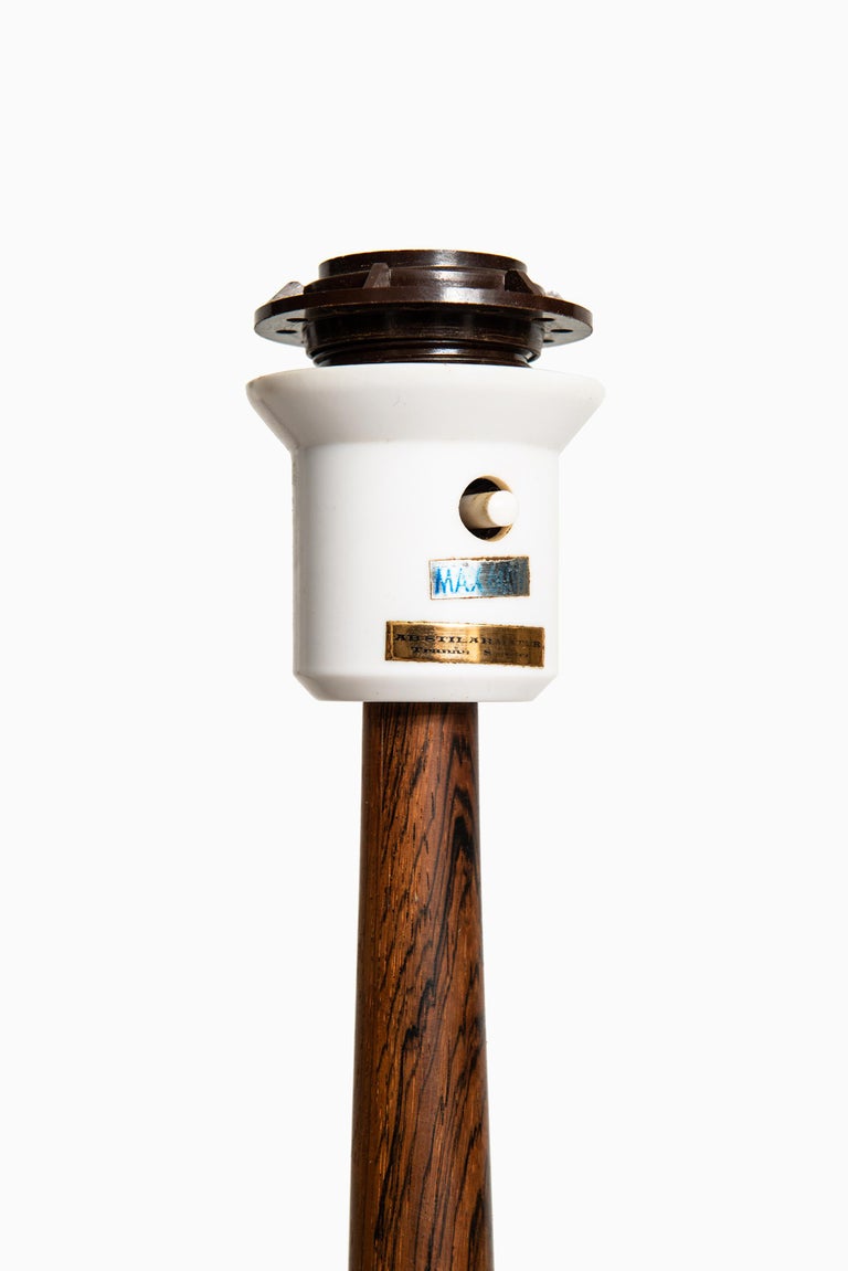 Pair of Table Lamps in Rosewood Produced by AB Stilarmatur in Sweden at ...
