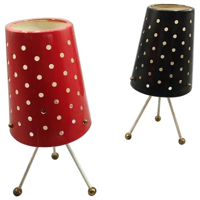 Table Lamp with Perforated Shade at 1stDibs