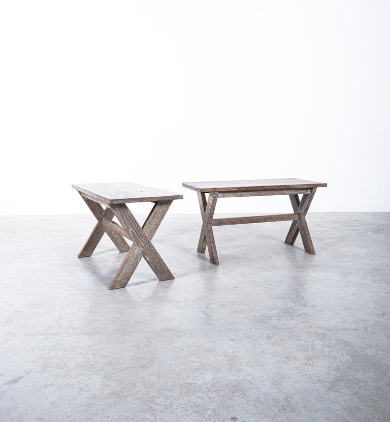 Pair of Tables Ceruse Oak, France, circa 1950 For Sale at 1stDibs