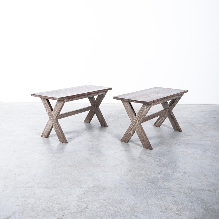 Pair of Tables Ceruse Oak, France, circa 1950 For Sale at 1stDibs