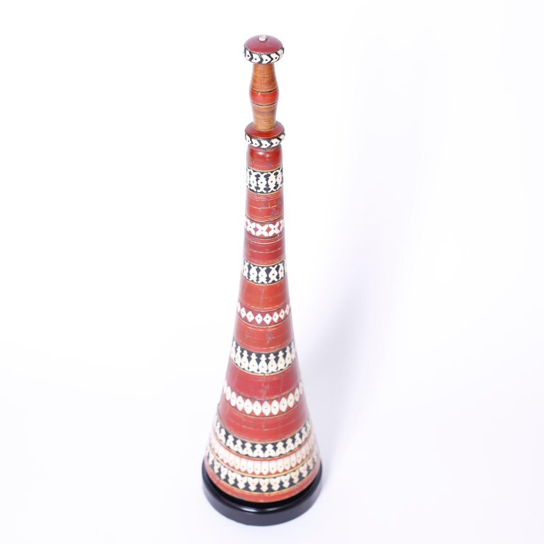 Pair of Tall Antique Wood Exercise Clubs at 1stDibs