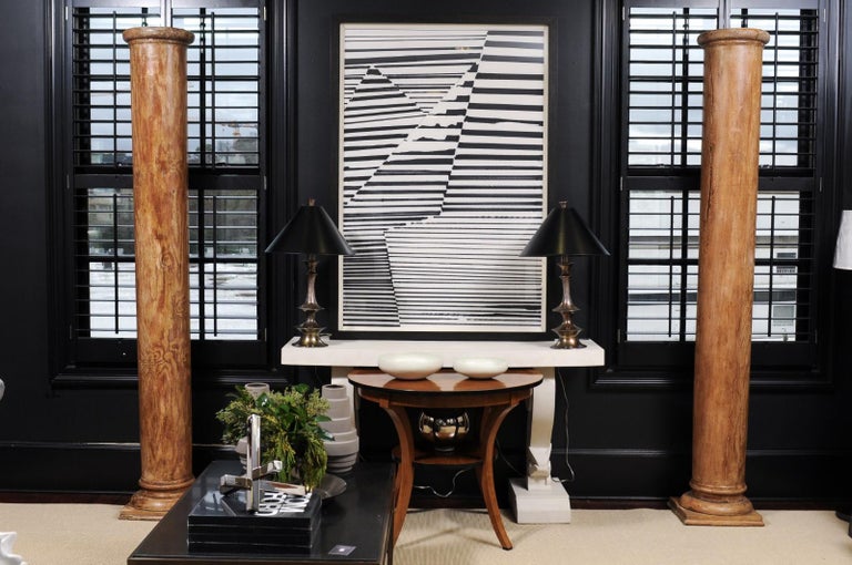 Pair of Tall Architectural Wood Columns at 1stDibs