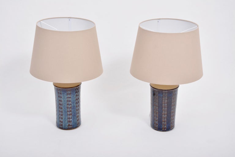 Pair of Tall Blue Mid-Century Modern Table Lamps by Maria Philippi for ...