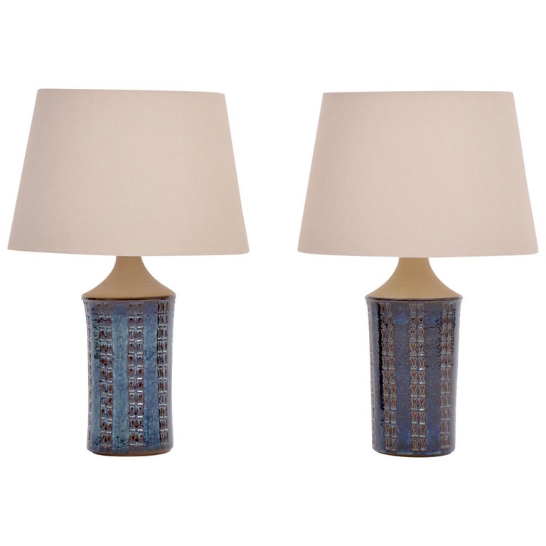 Pair of Tall Blue Mid-Century Modern Table Lamps by Maria Philippi for ...