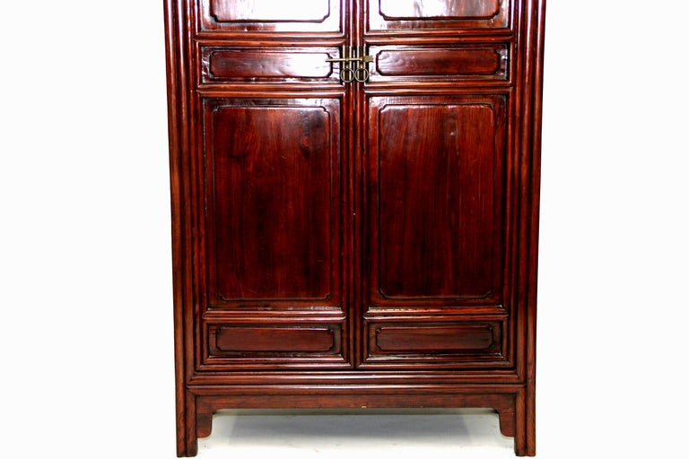 Pair of Tall Cabinets with Square Corners and Carved with Lipped ...