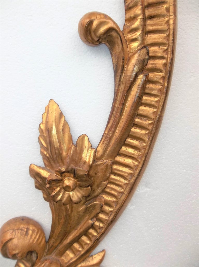 Pair of Tall Carved Louis XV Style Giltwood Boiserie Scrolls or Wall ...