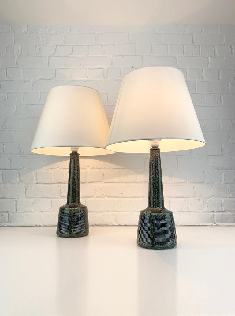 Pair of Tall Ceramic Table Lamps by Palshus, Design by Esben Klint for ...