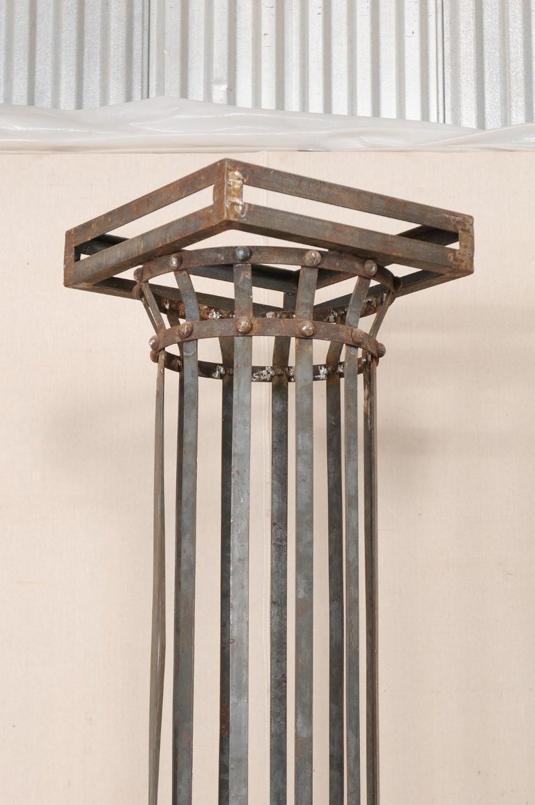 Pair of Tall Contemporary American Iron Architectural Columns at 1stDibs