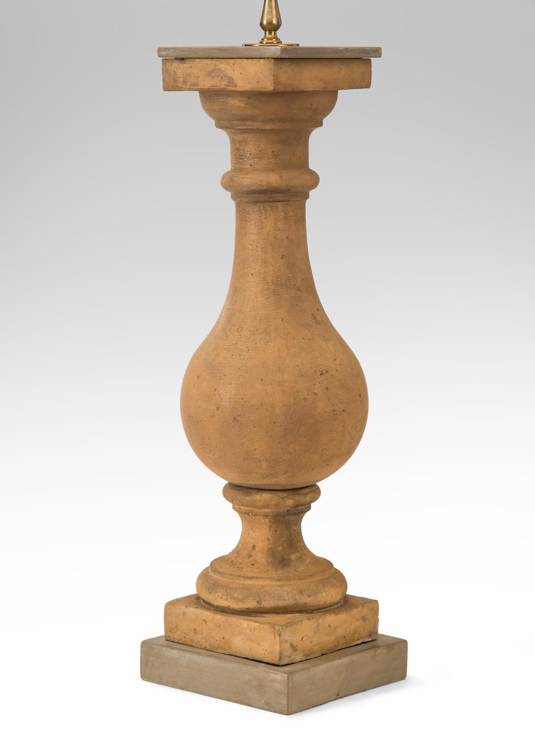 Pair of Tall French Neoclassical Terracotta Baluster Lamps For Sale at ...