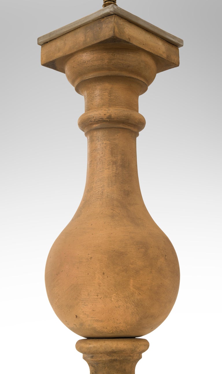 Pair of Tall French Neoclassical Terracotta Baluster Lamps For Sale at ...