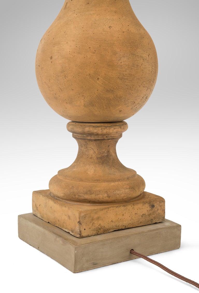 Pair of Tall French Neoclassical Terracotta Baluster Lamps For Sale at ...