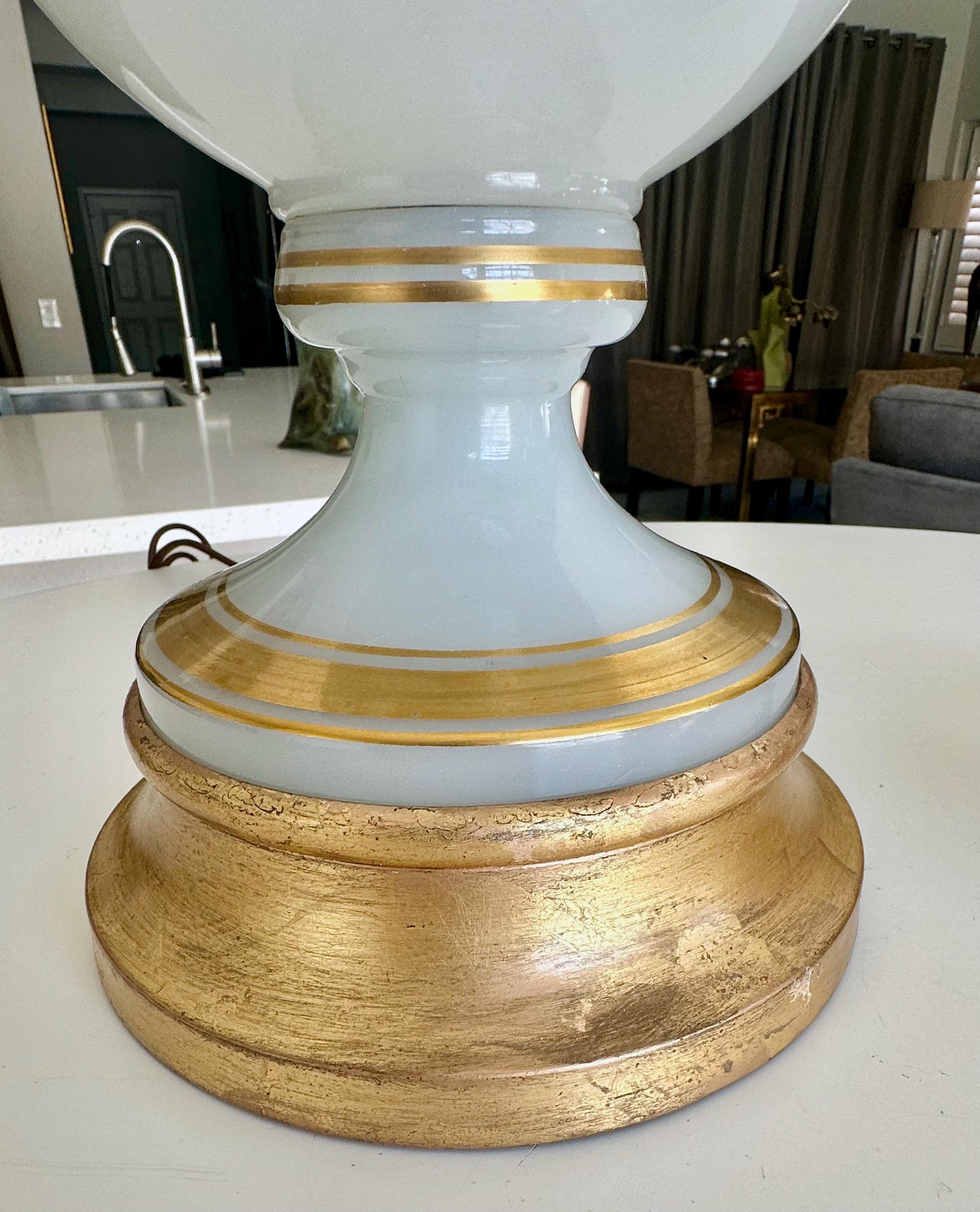 Pair of Tall French White Opaline Table Lamps For Sale at 1stDibs
