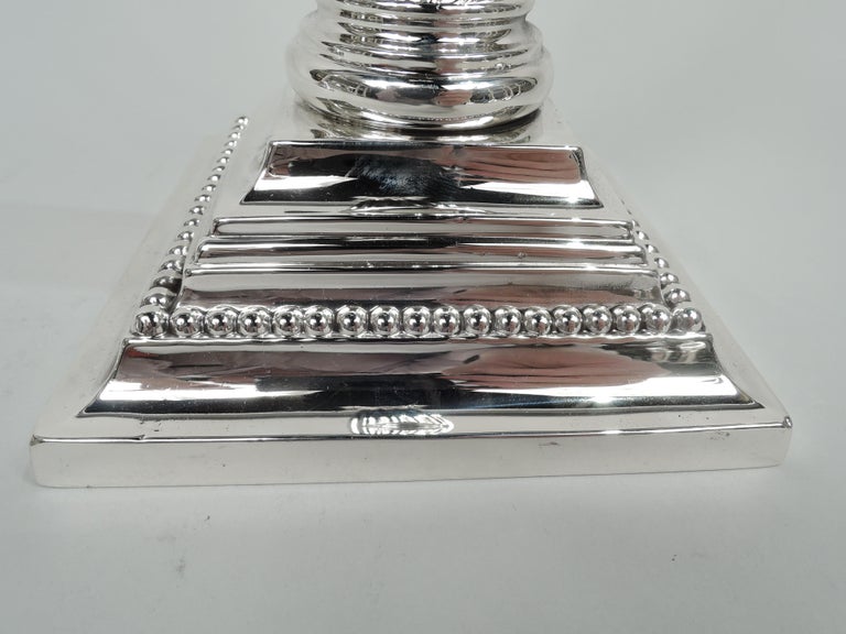 Pair of Tall Gorham Neoclassical Sterling Silver Column Candlesticks ...