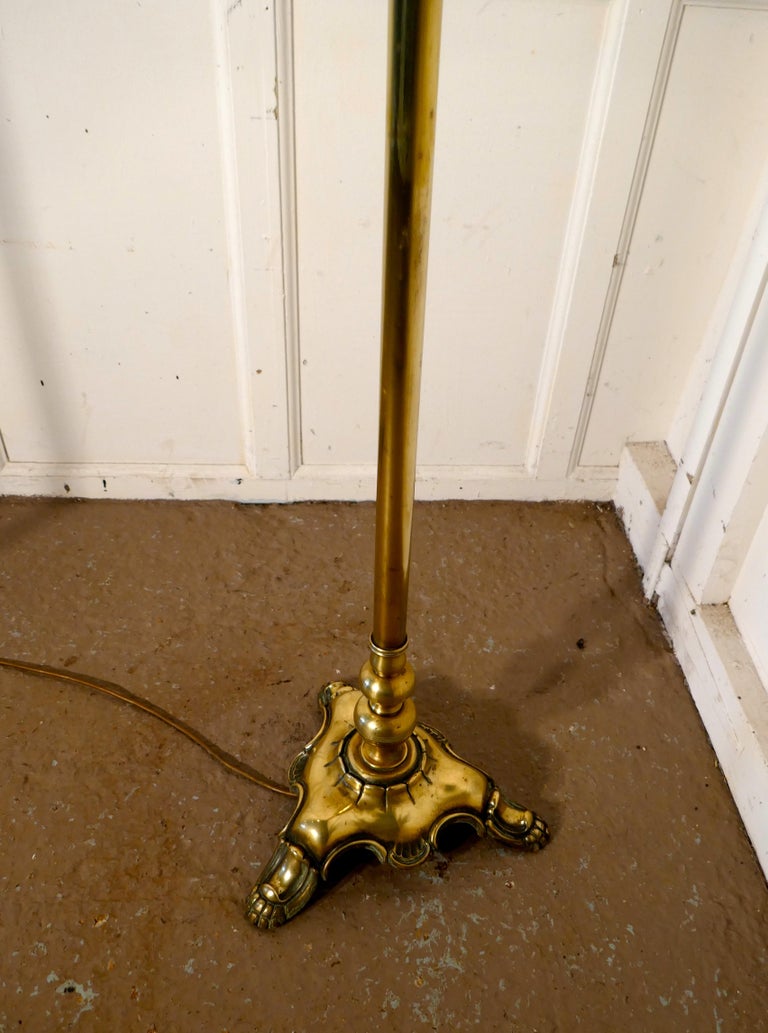 Pair of Tall Heavy Floor Lamps, Brass Arts and Crafts Standard Lamps ...