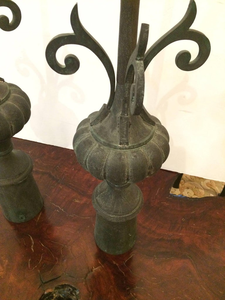 Pair of Tall Iron Finials as Found Art Sculpture For Sale at 1stDibs