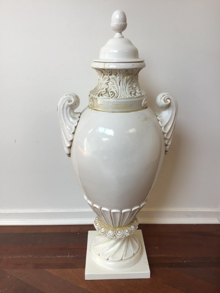 Pair of Tall Italian Ceramic Urns at 1stDibs | italian urns, tall ...