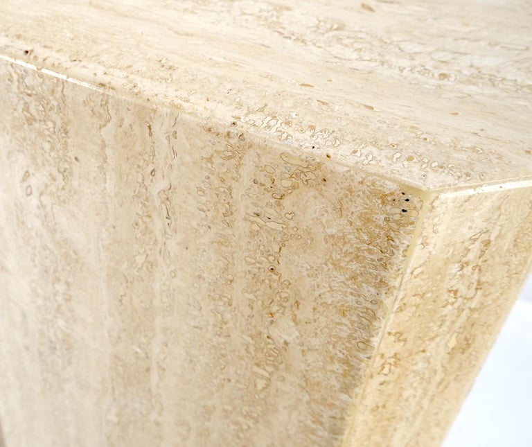 Pair of Tall Large Square Italian Travertine Pedestals Stands For Sale ...