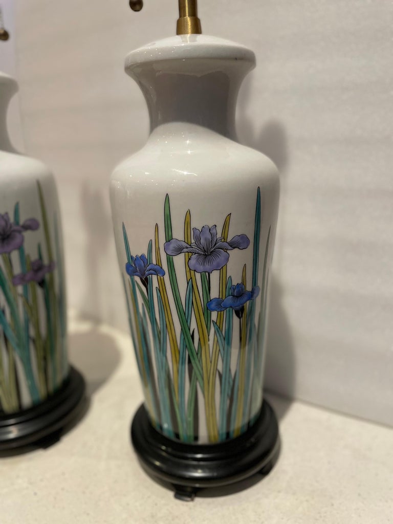 Pair of Tall Marbro Lamp Company Table Lamps in Porcelain For Sale at ...