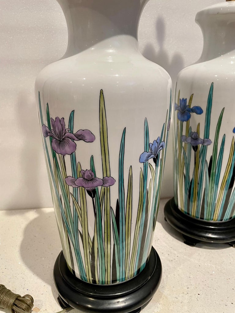 Pair of Tall Marbro Lamp Company Table Lamps in Porcelain For Sale at ...