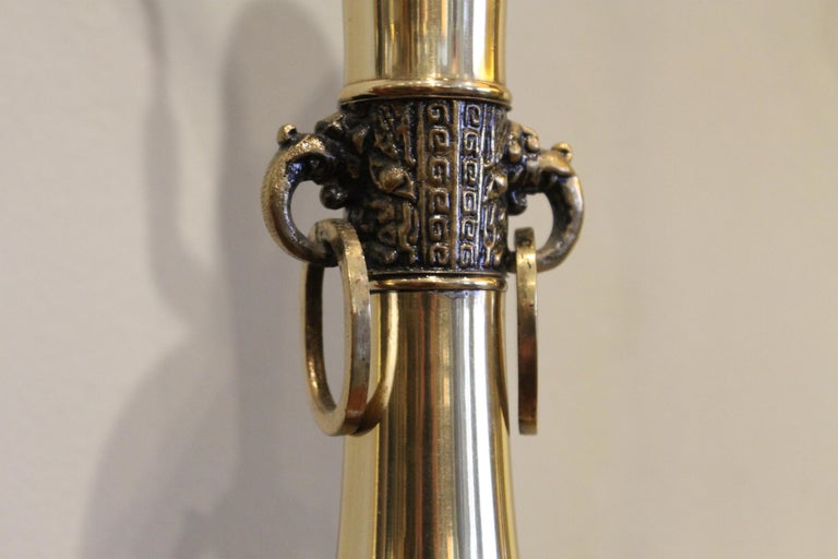 Pair of Tall Midcentury Brass Table Lamps at 1stDibs