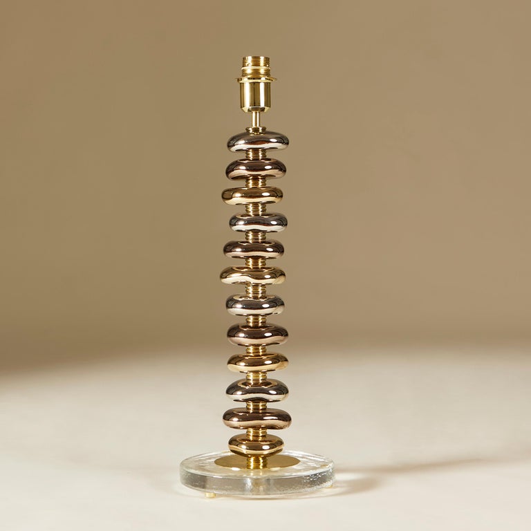 Pair of Tall Murano Glass Metallic and Brass ‘Pebble’ Table Lamps For ...