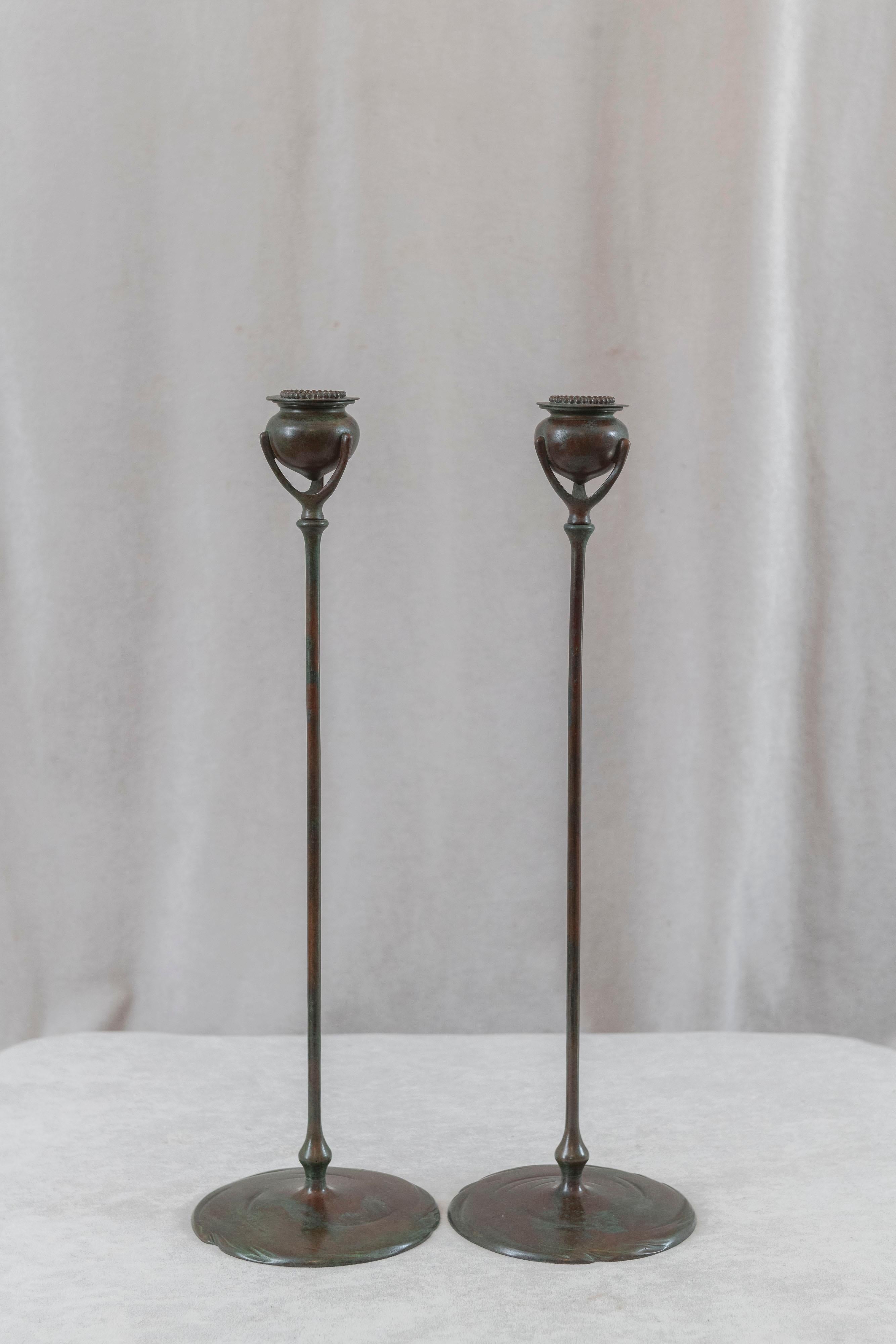 Pair of Tall Original Antique Tiffany Candlesticks, ca. 1905 at 1stDibs ...