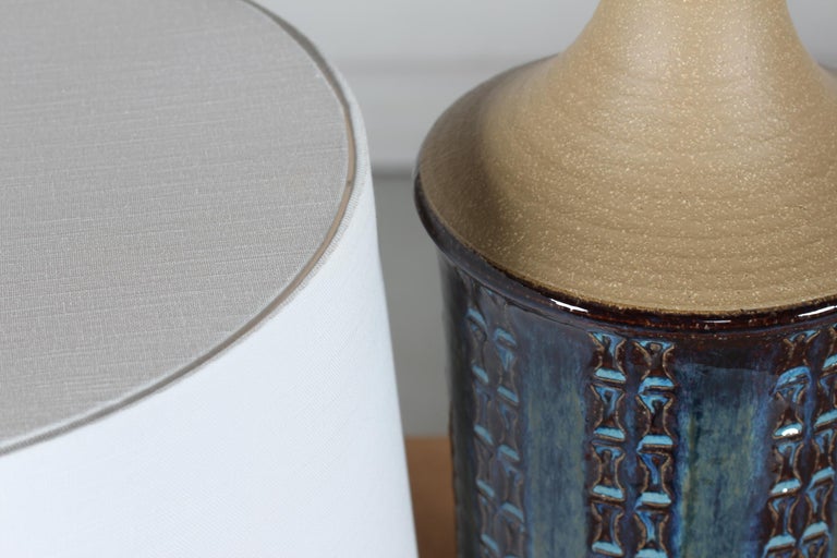 Pair of Tall Stoneware Table Lamps by Maria Philippi for Søholm ...