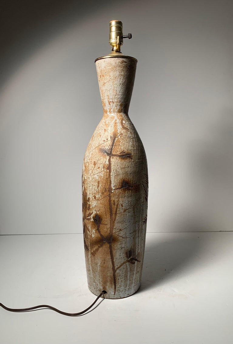Pair of Tall Vintage Japanese Hand Thrown Torpedo Form Ceramic Table ...