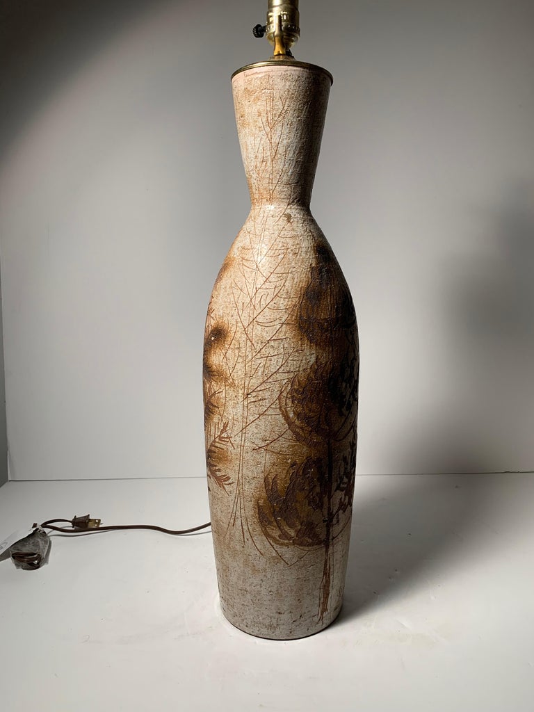 Pair of Tall Vintage Japanese Hand Thrown Torpedo Form Ceramic Table ...