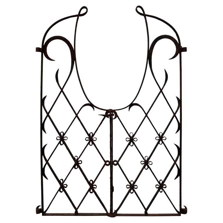 Pair of Tall Wrought Iron Gates with Unusual Design For Sale at 1stDibs