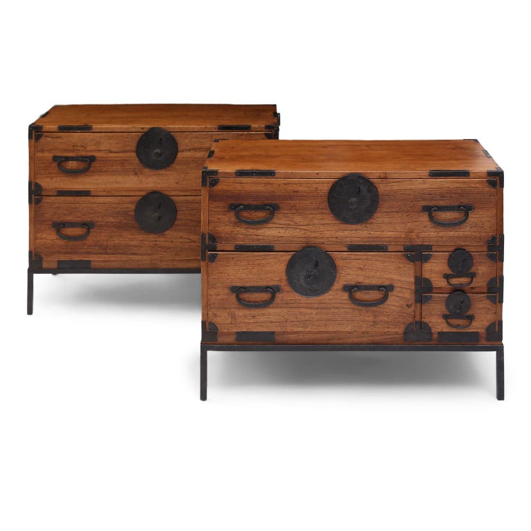 Pair of Tansu Bedside Tables at 1stDibs