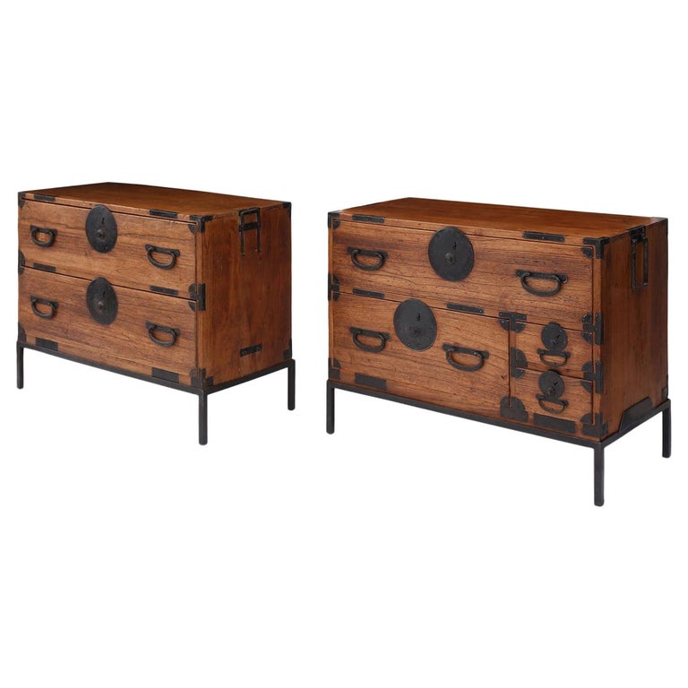 Pair of Tansu Bedside Tables at 1stDibs