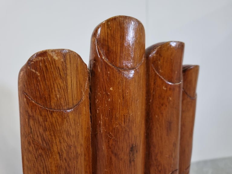 Pair of Teak Hand Shaped Chairs, 1970s at 1stDibs