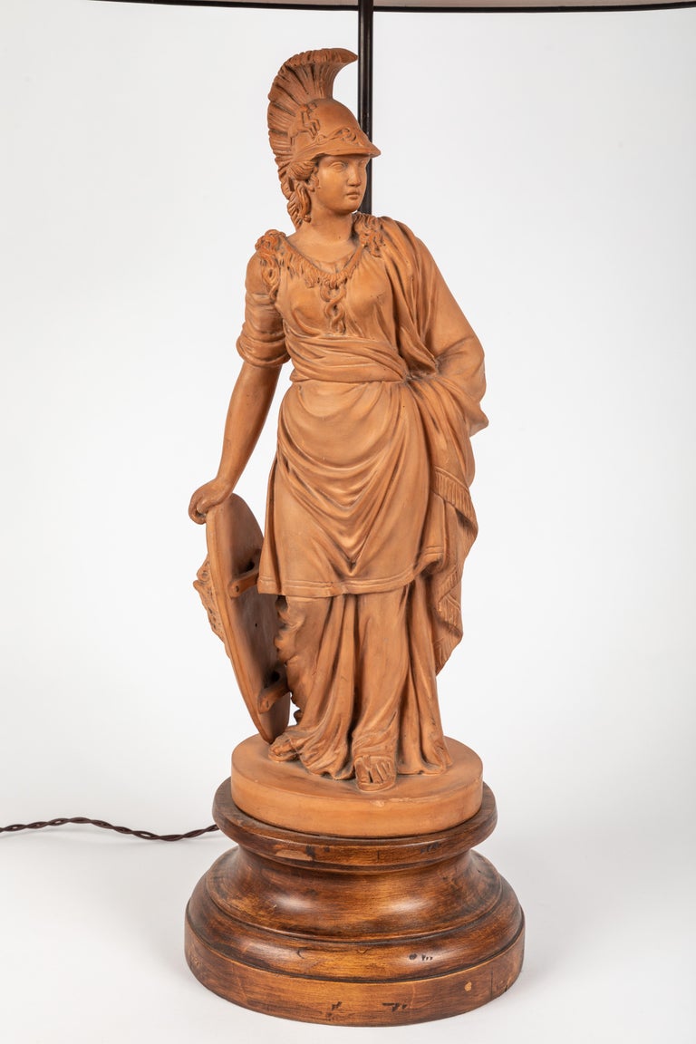 Pair of Terracotta Roman Classical Figures by L. Hjorth as Lamps at 1stDibs