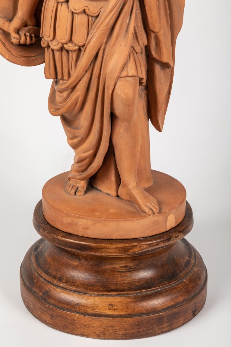 Pair of Terracotta Roman Classical Figures by L. Hjorth as Lamps at 1stDibs