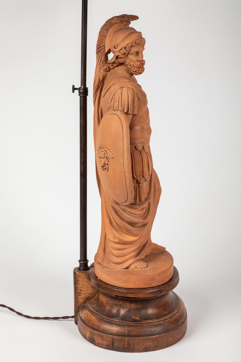Pair of Terracotta Roman Classical Figures by L. Hjorth as Lamps at 1stDibs